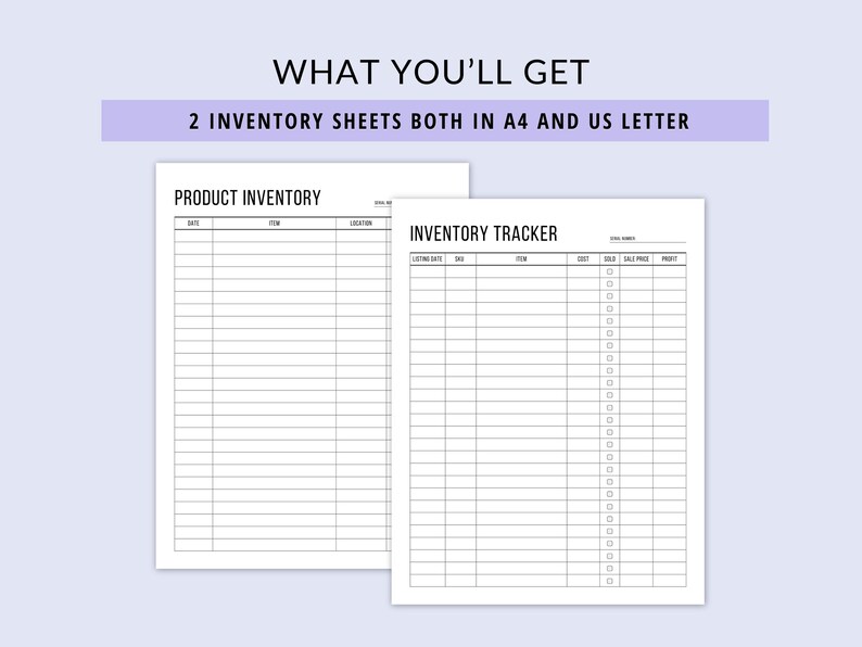 Reseller Printable Reseller Inventory Tracker Product Inventory Tracker ...