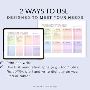 Landscape Weekly Planner Landscape Cute Weekly Planner Template Weekly ...