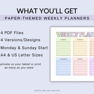 Landscape Weekly Planner Landscape Cute Weekly Planner Template Weekly ...