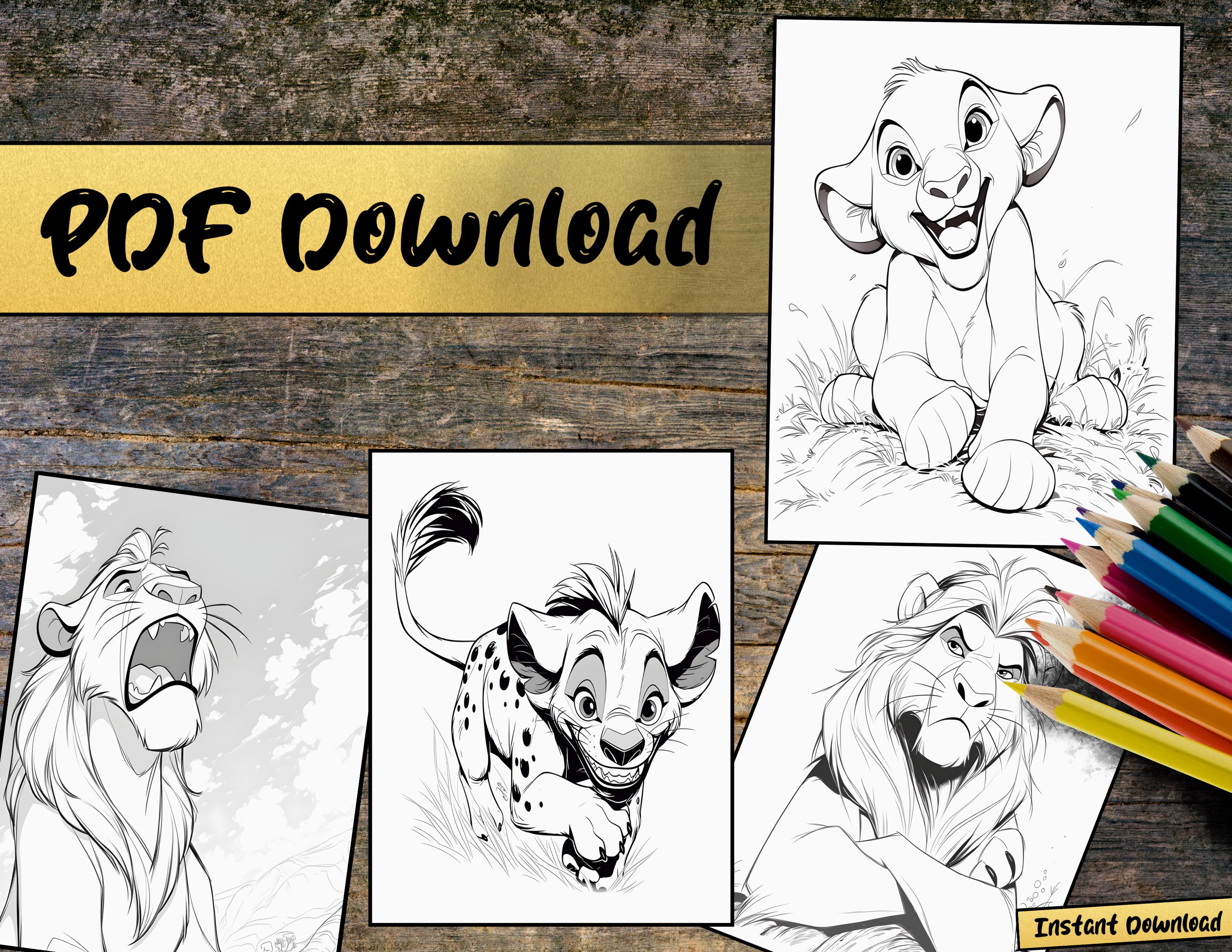 Lion King Coloring Book, Disney Activity Pages (PDF Download) - Etsy