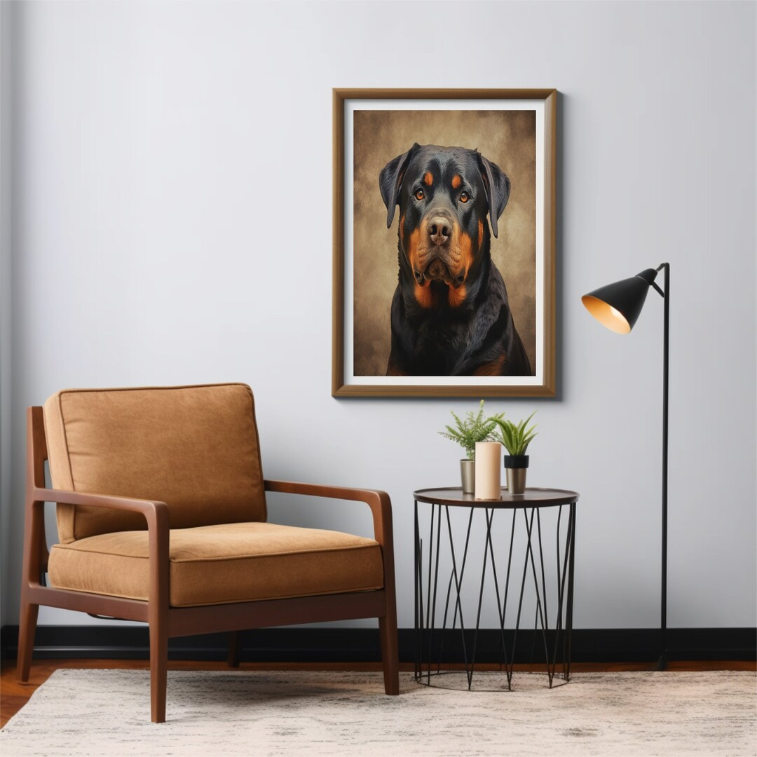 Rottweiler Wall Print, Rottweiler Wall Art, Cute Animal Wall Art, Pet ...