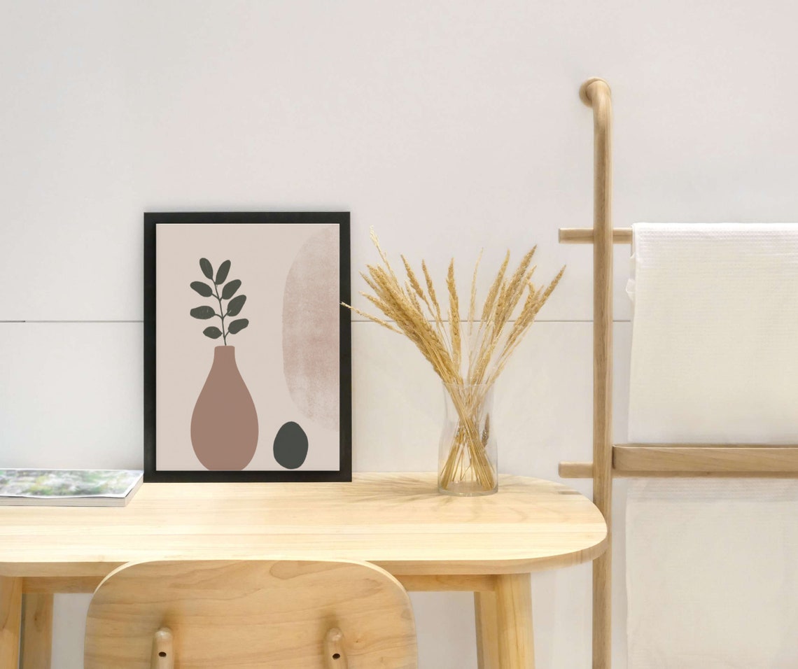 Abstract Boho Wall Art, Mid Century Modern Boho Art Print, Boho Digital ...