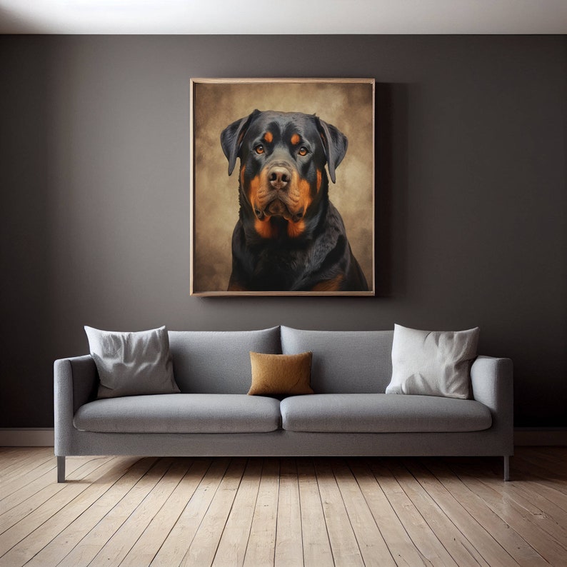 Rottweiler Wall Print, Rottweiler Wall Art, Cute Animal Wall Art, Pet ...
