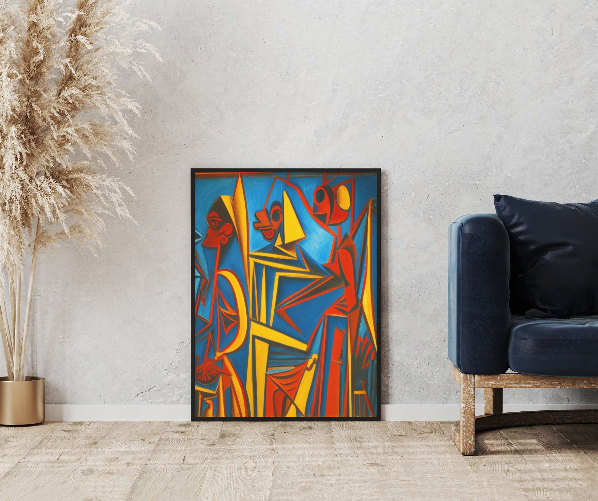 Tryptic Wall Art, Picasso Wall Art, Mid Century Art Print, Tryptic ...