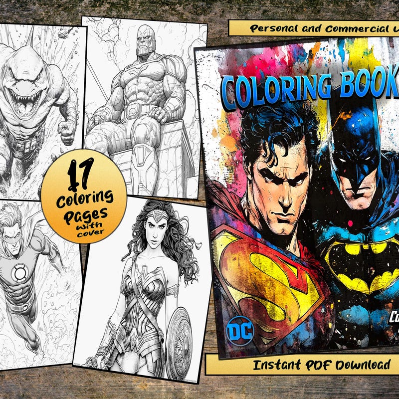 Dc Coloring Books - Etsy