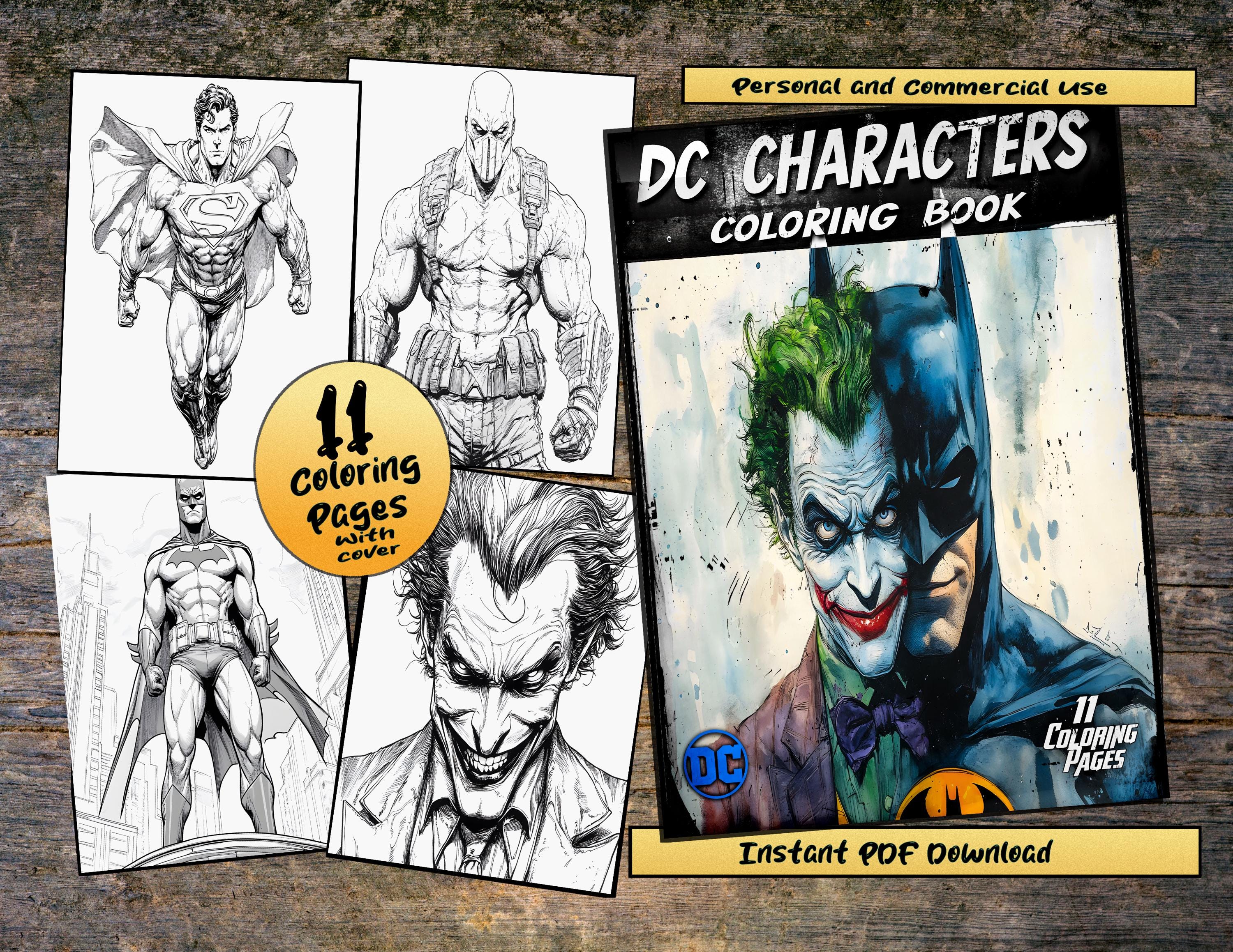 DC Comics Superhero Coloring Book: Printable PDF (28 Pages) - Etsy