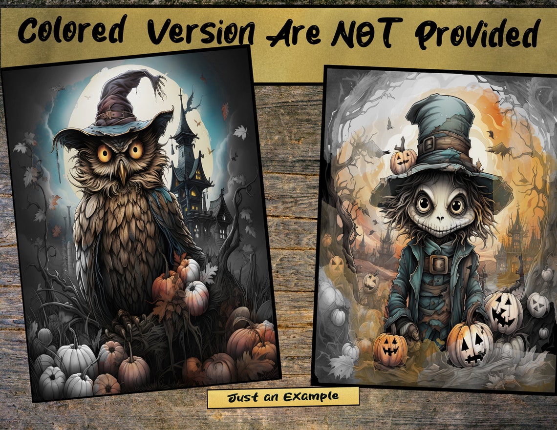 Cute Halloween Coloring Book, Ghost, Pumpkin, House (digital Download ...
