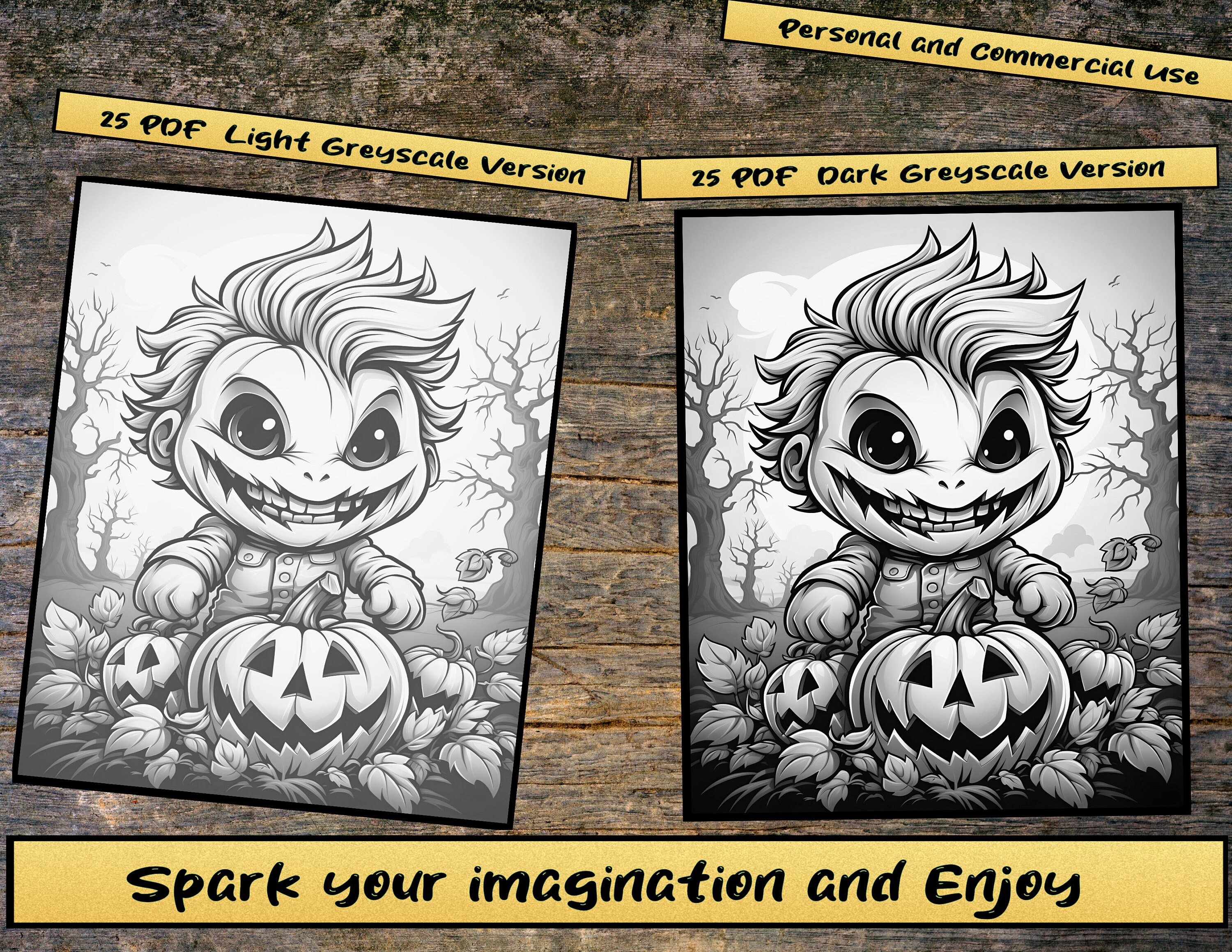 Cute Halloween Coloring Book for Kids and Adults, Pumpkin Coloring ...