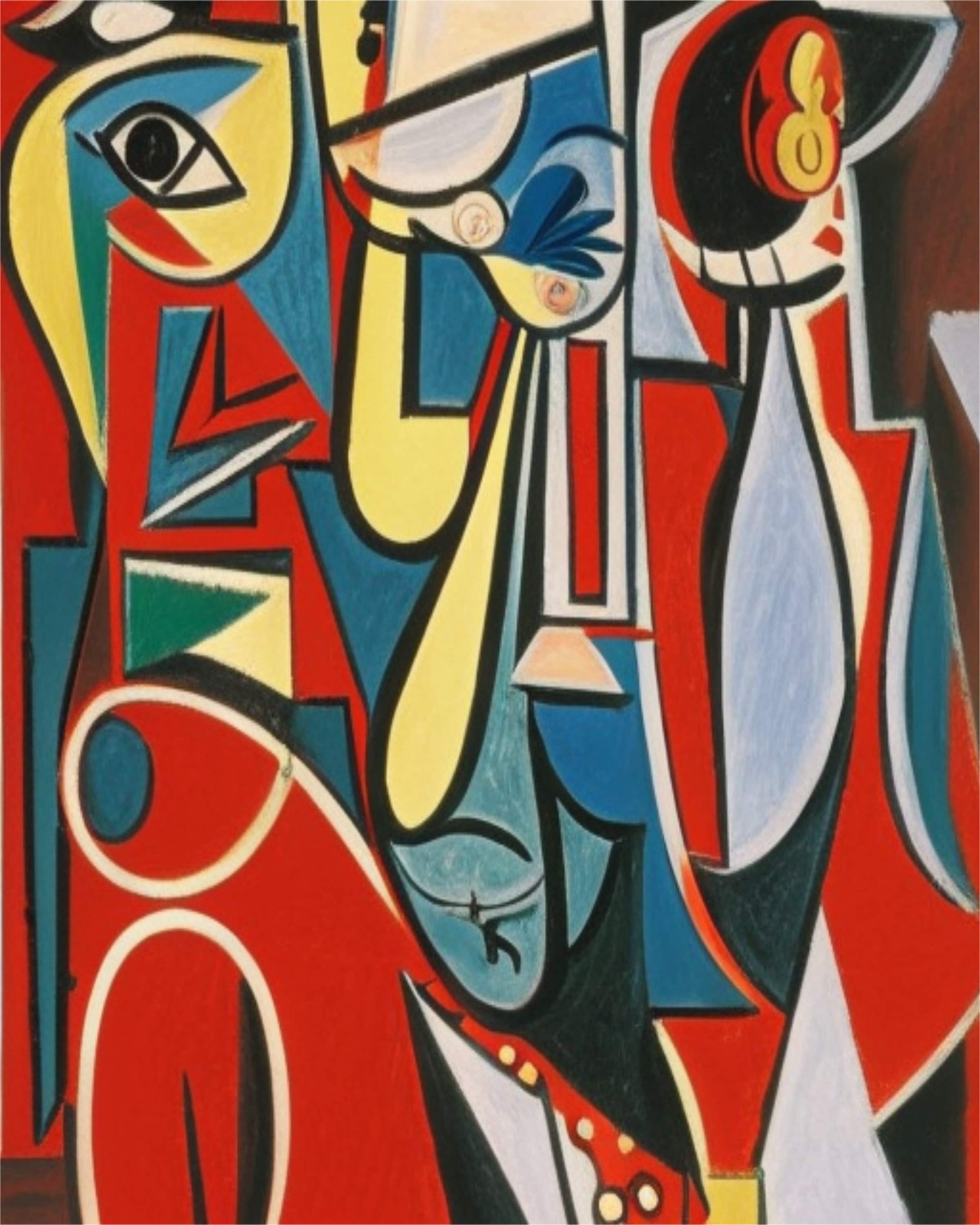 Tryptic Wall Art, Picasso Style Art Prints, Picasso Wall Print, Mid ...