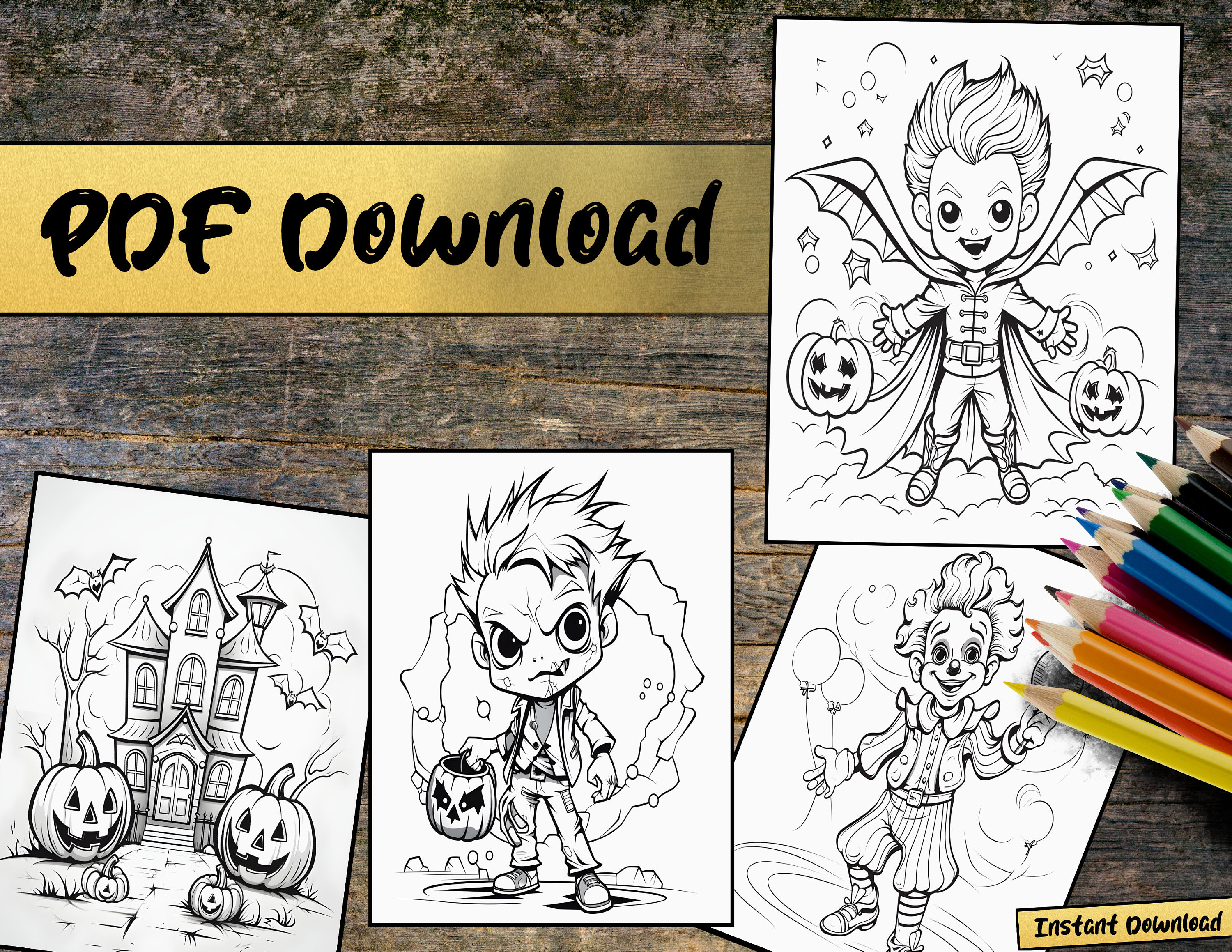 Cute Halloween Coloring Book for Kids and Adults, Zombie Coloring Pages ...