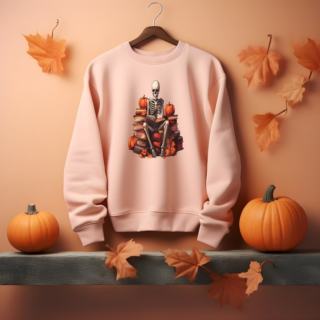 Halloween Skeleton Librarian Design: Book Lover PNG SVG (digital ...