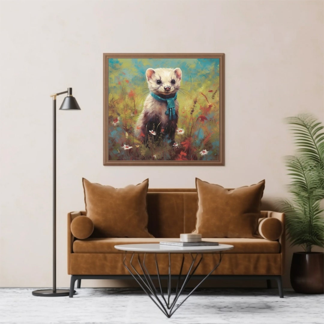 The Ferret Wall Art, Nursery Ferret Wall Print, Cute Ferret Wall Art ...