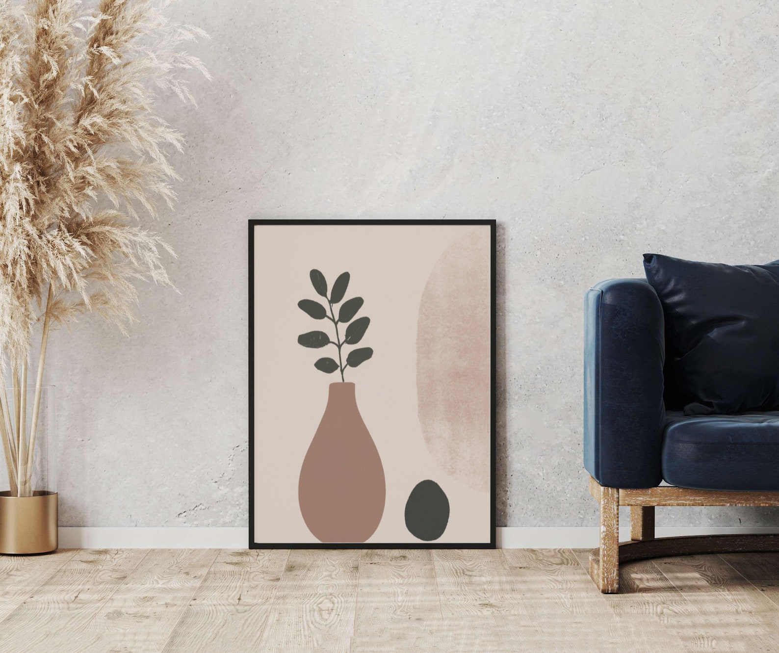 Abstract Boho Wall Art, Mid Century Modern Boho Art Print, Boho Digital ...