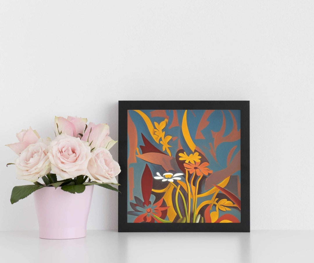 Tryptic Wall Art, Picasso Style Flower Wall Art, Picasso Printable Art ...