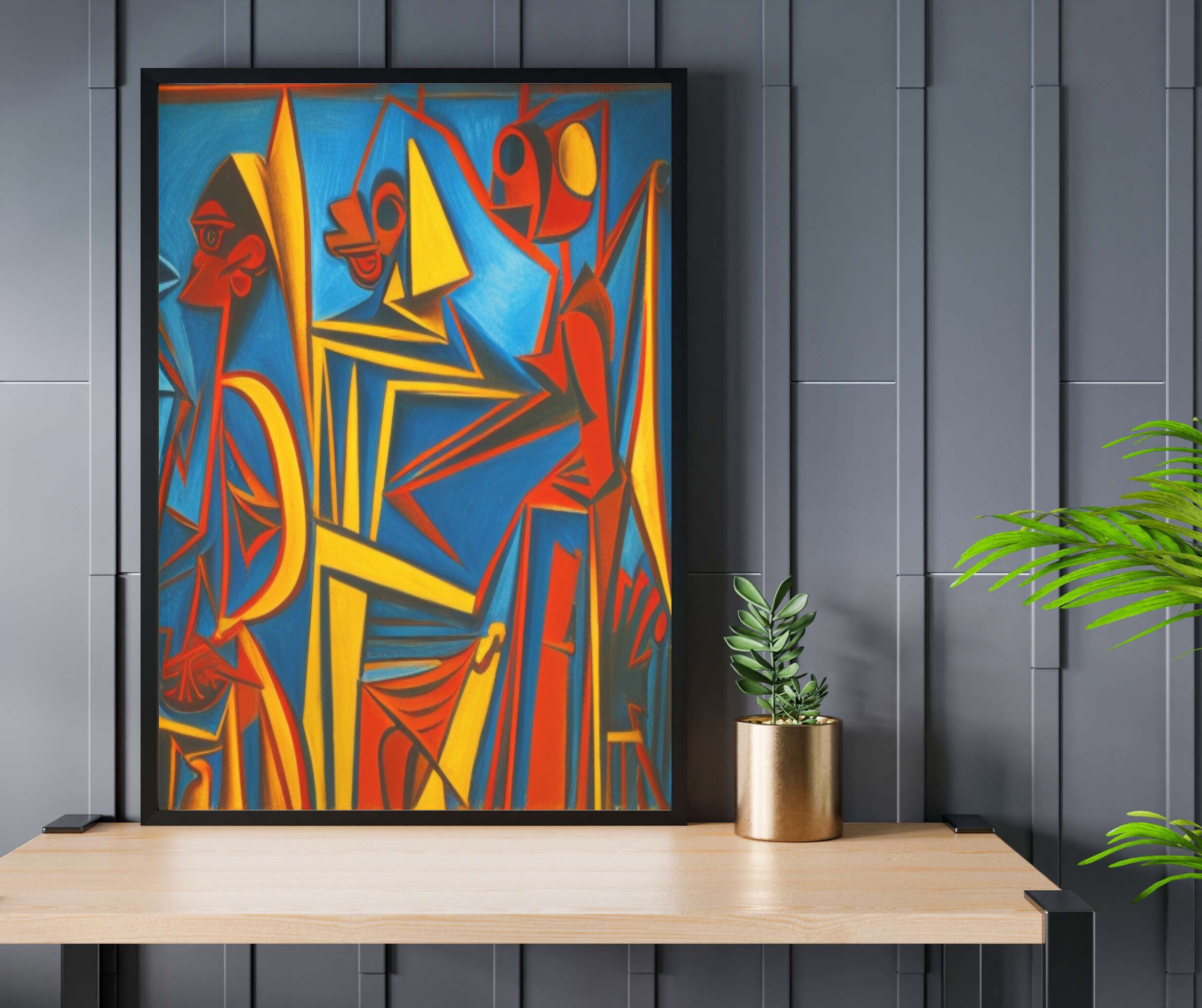 Tryptic Wall Art, Picasso Wall Art, Mid Century Art Print, Tryptic ...