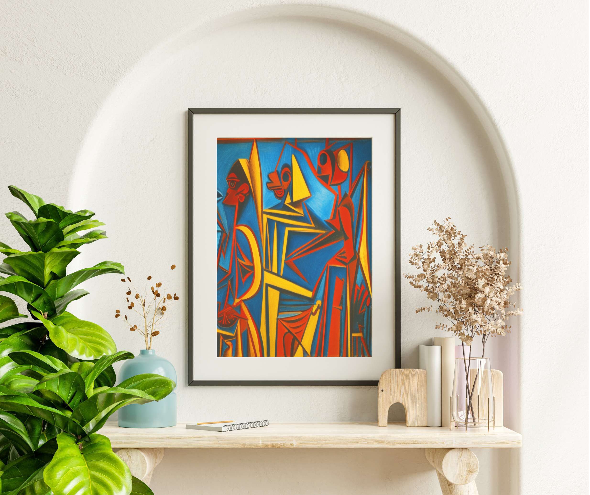 Tryptic Wall Art, Picasso Wall Art, Mid Century Art Print, Tryptic ...