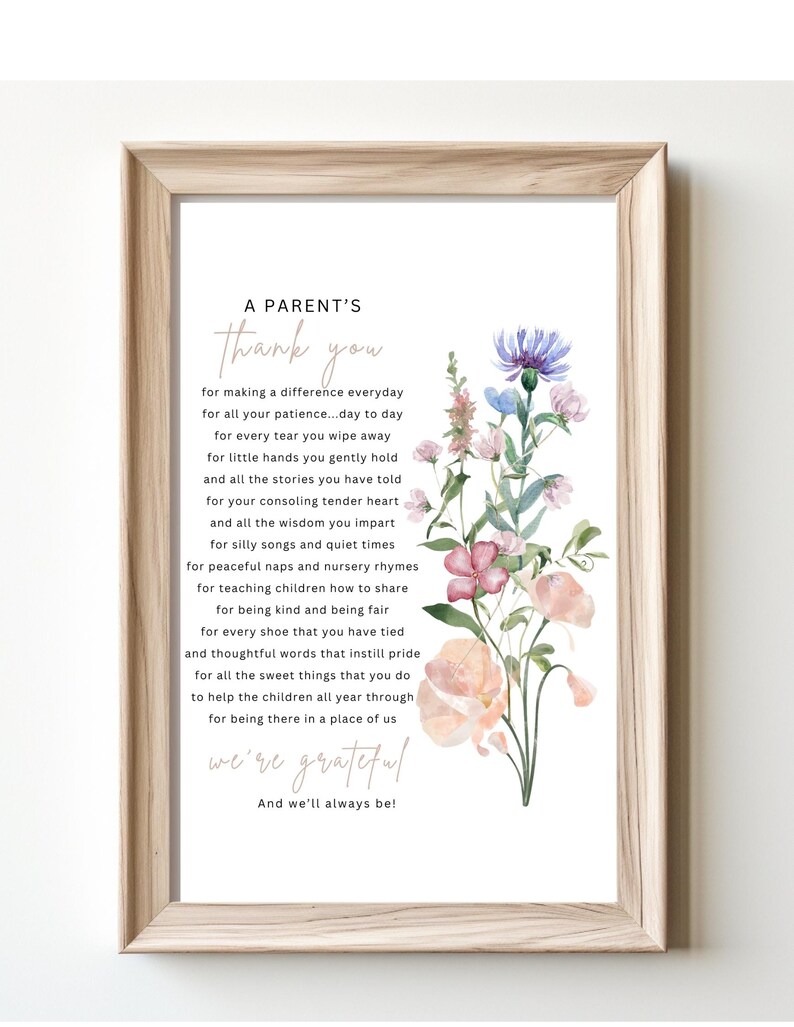 End of Year Teacher's Day Gift, Printable Teacher Appreciation Art ...