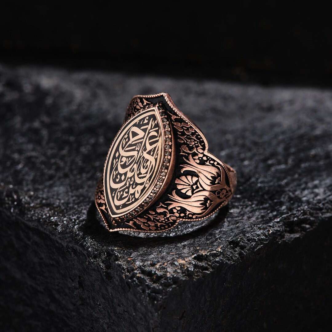 Rose Gold Plated Arabic Calligraphy Ring for Women Elegant - Etsy