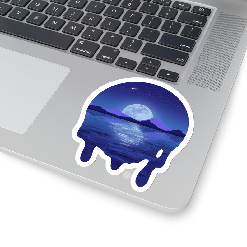Lake Sticker Full Moon Sticker Nature Sticker Twilight Sticker - Etsy