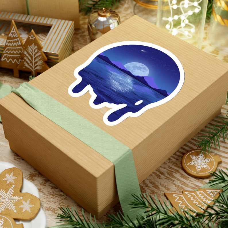 Lake Sticker Full Moon Sticker Nature Sticker Twilight Sticker - Etsy