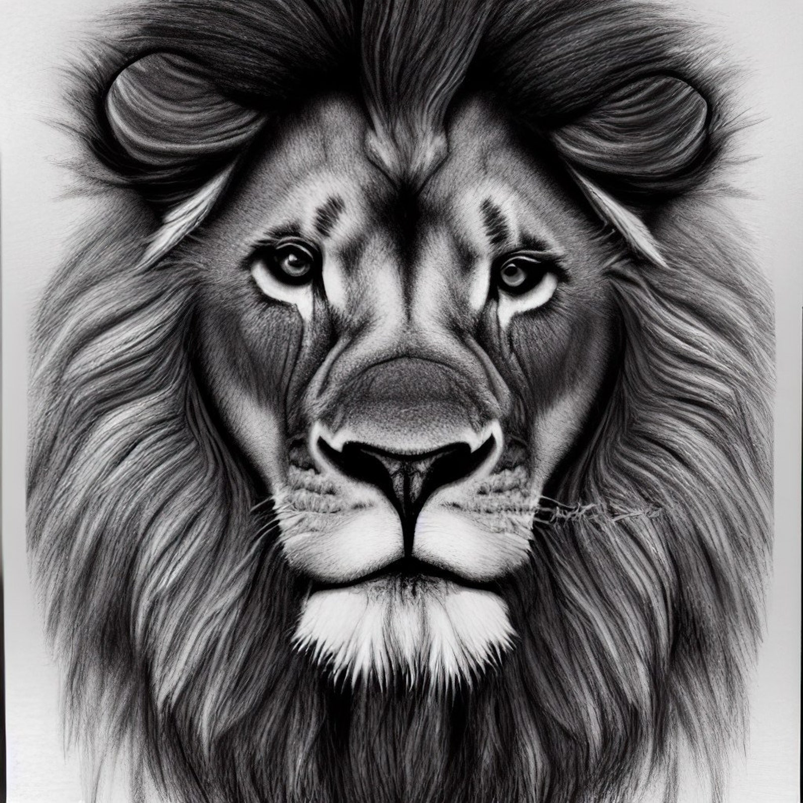 Lion Drawing, Lion Pencil Drawing Lion Fine Art,big Animal Art,lion Gift,wildlife Art,pencil and ...