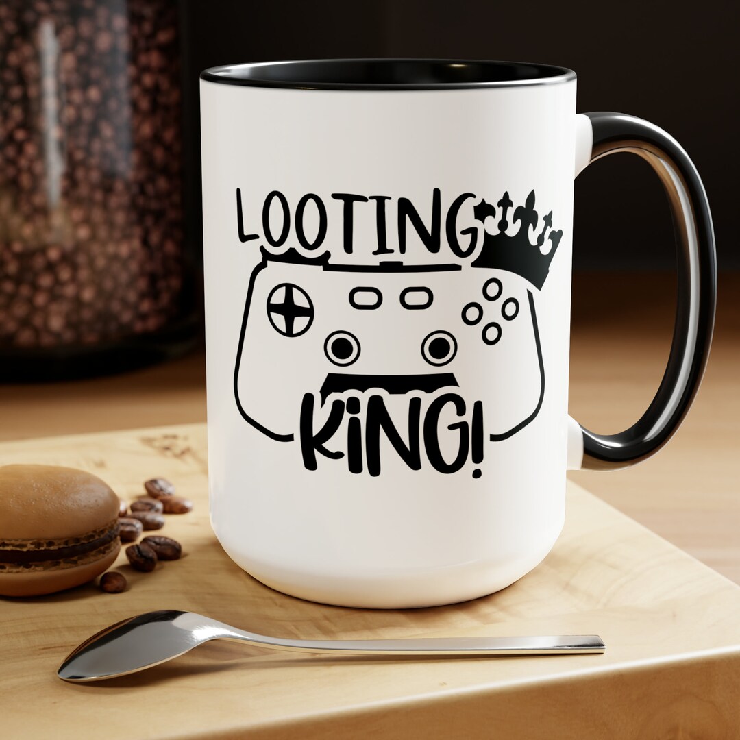 Looting King 15oz Two-tone Ceramic Mug Ultimate Gamer Coffee Cup, Funny ...