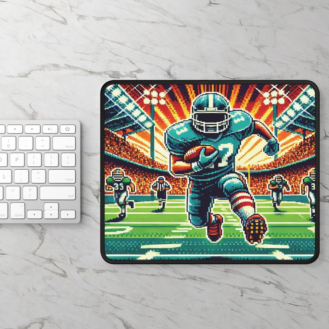 Pixel Art Gaming Mouse Pad Retro Video Game Football Design, Gamer Desk ...