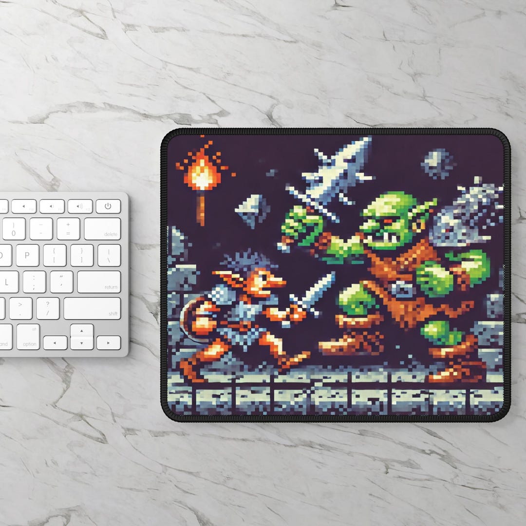 Goblin Vs. Hobgoblin Pixel Art Mousepad Retro Video Game Battle Design ...
