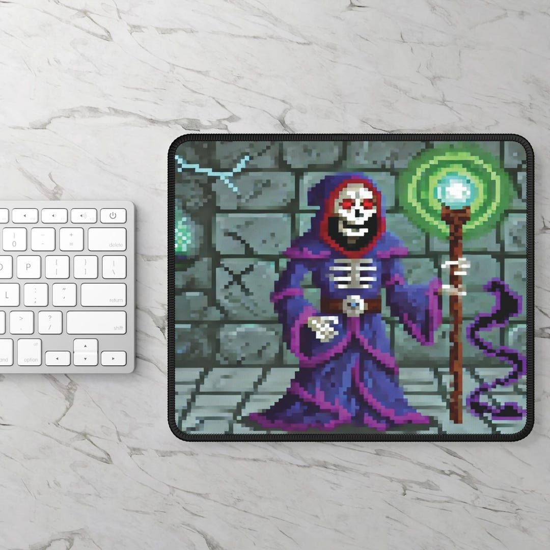 Video Game Lich Mousepad Retro Pixel Art Style High Precision Gaming ...