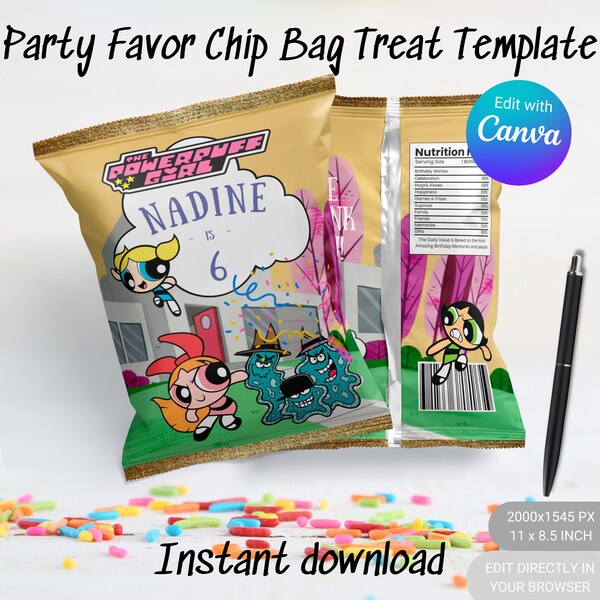 Powerpuff Girls Chip Bags - Etsy Singapore