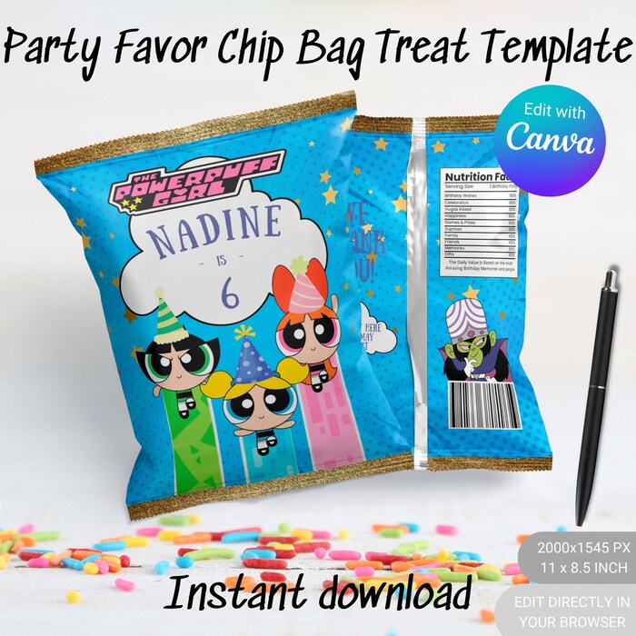 Powerpuff Girls Chip Bags - Etsy Canada