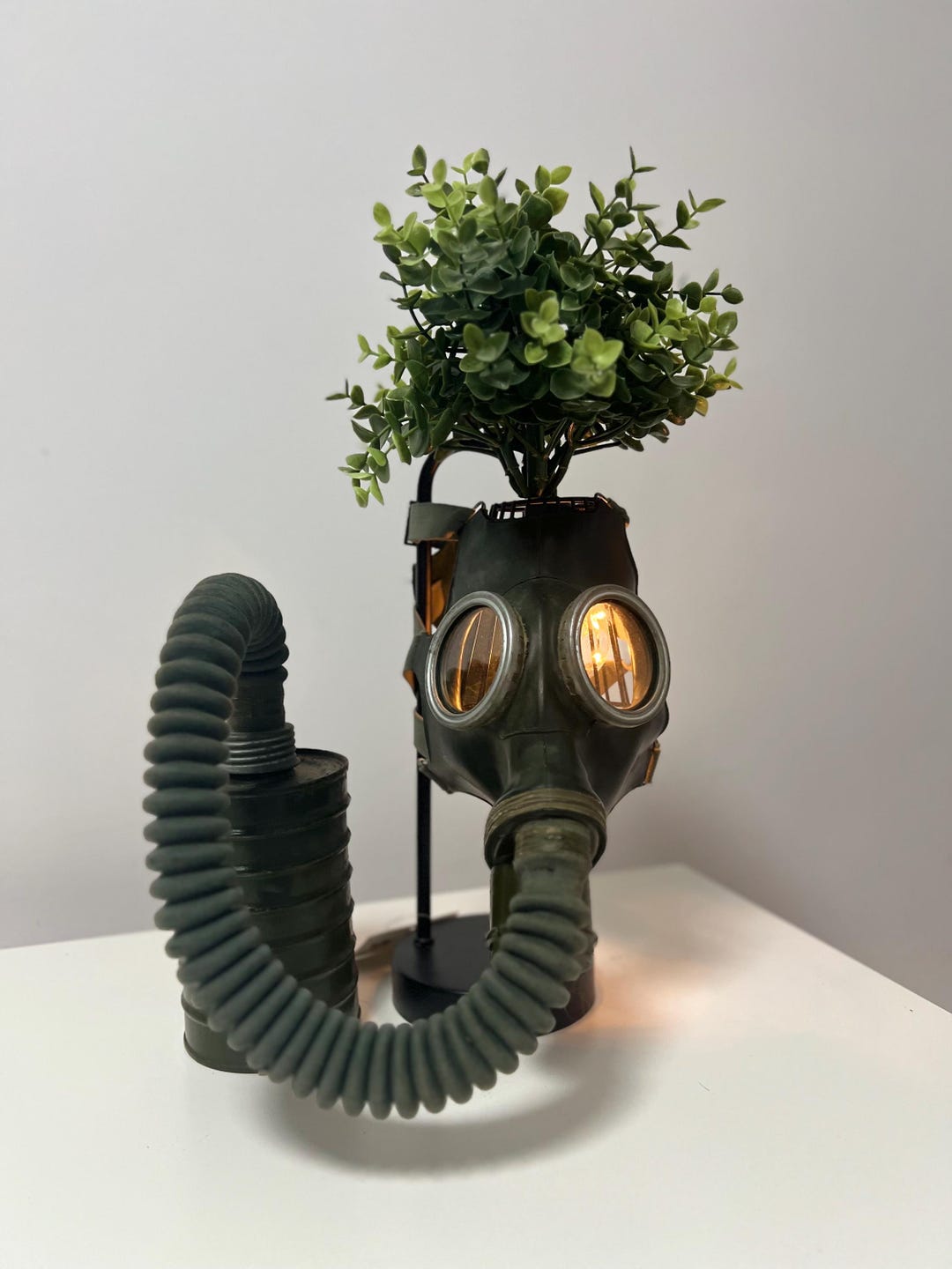Cold War Soviet GP-5 Gas Mask Lamp Unique Home Decor With Black Hose ...