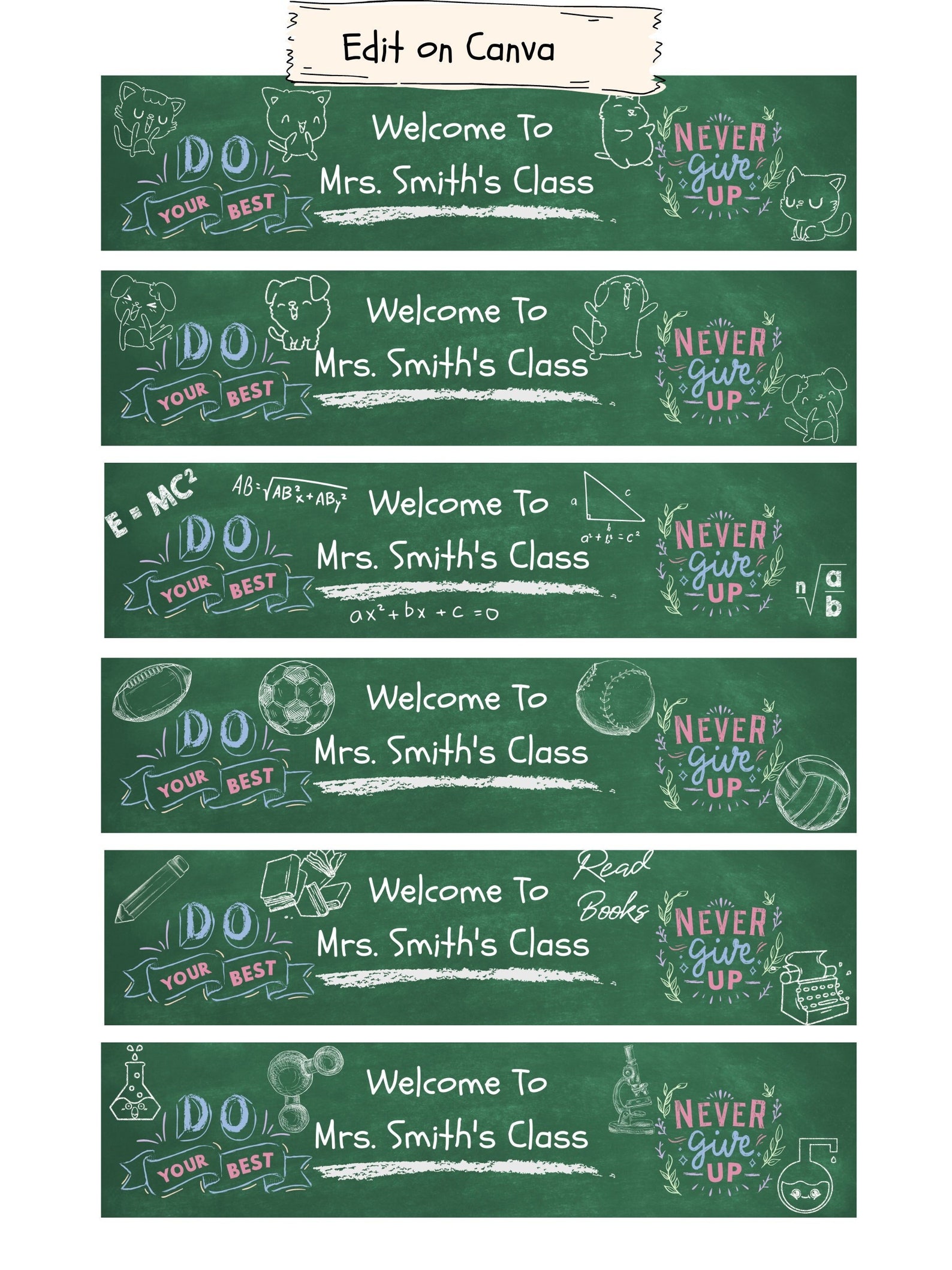 Editable Google Classroom Header Templates for Teachers | Teacher ...