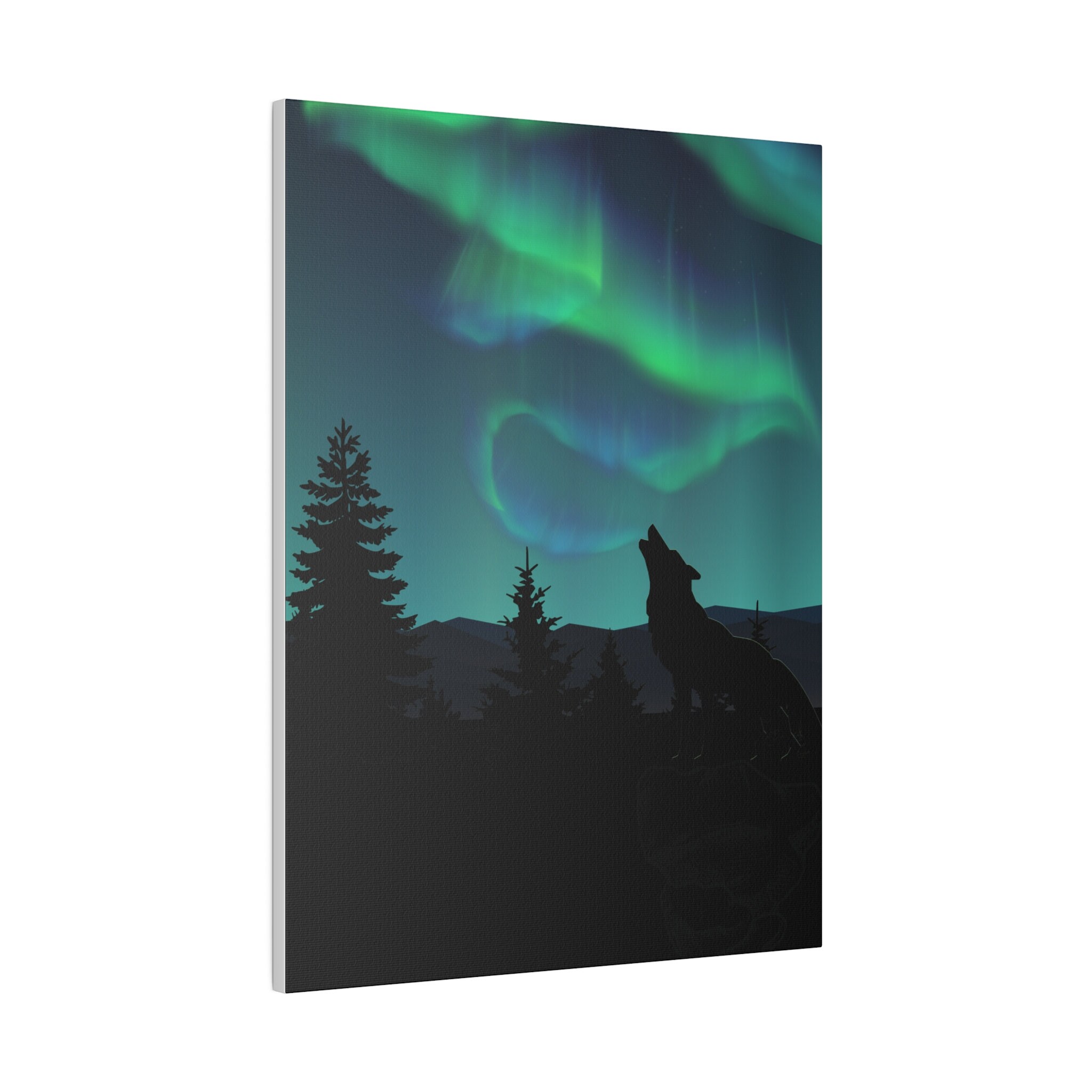 Northern Lights Wall Art | Howling Wolf | Aurora Borealis Printable ...