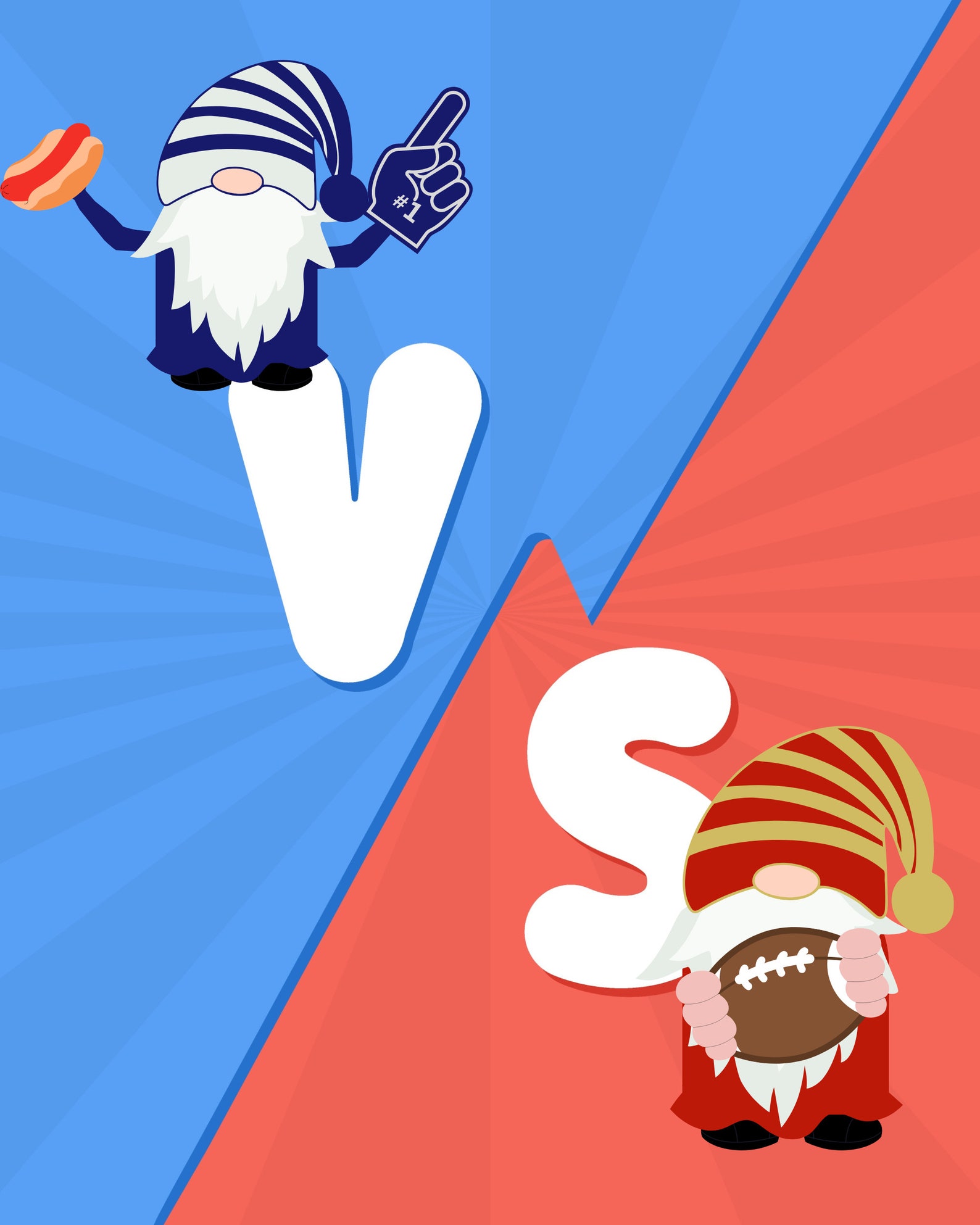 Football Gnomes | SVG Gnome Print | PNG Gnome Prints | Multi Color ...