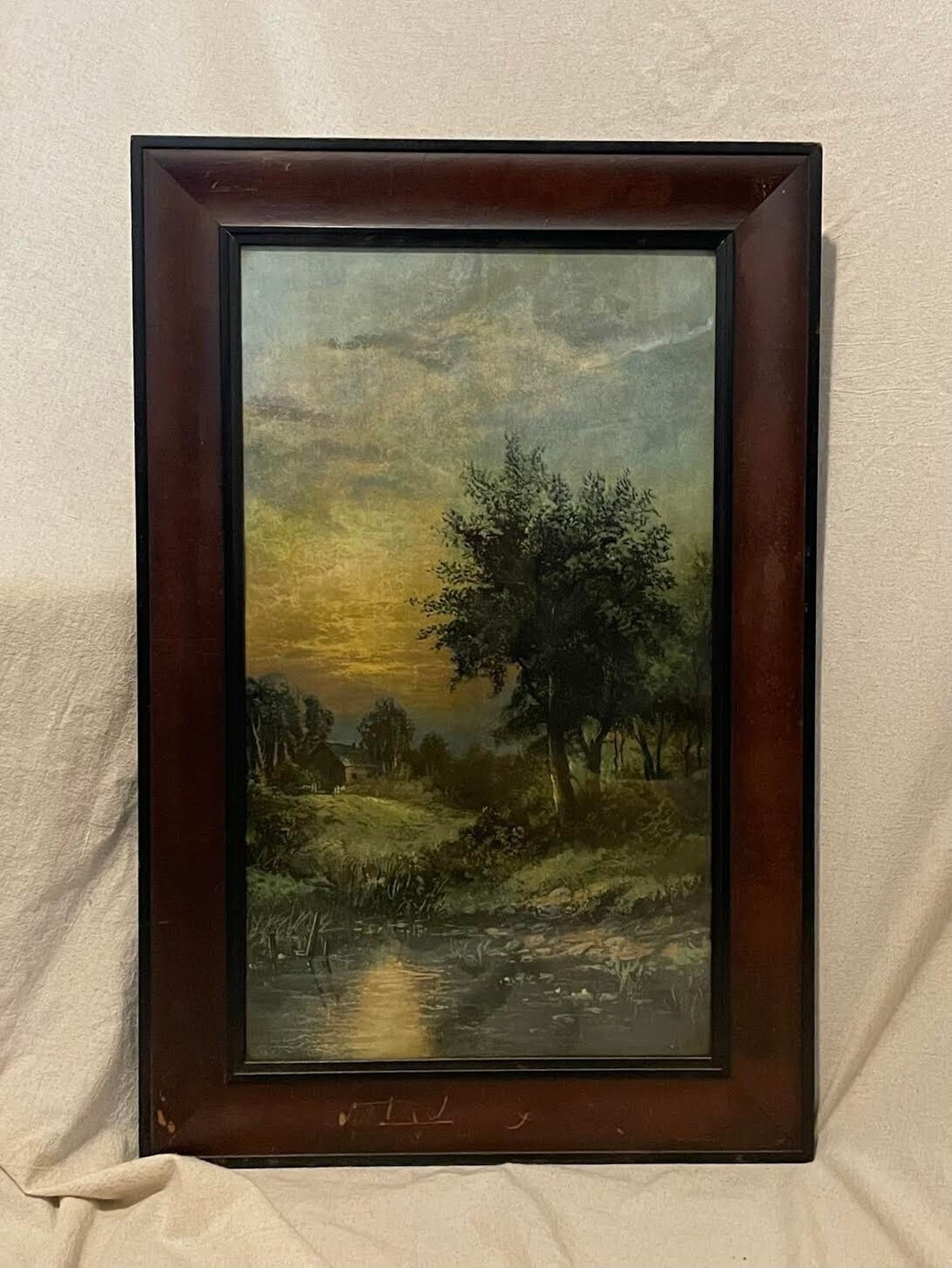 1920s Landscape Large Vertical Landscape Print Under Glass the Garnet ...