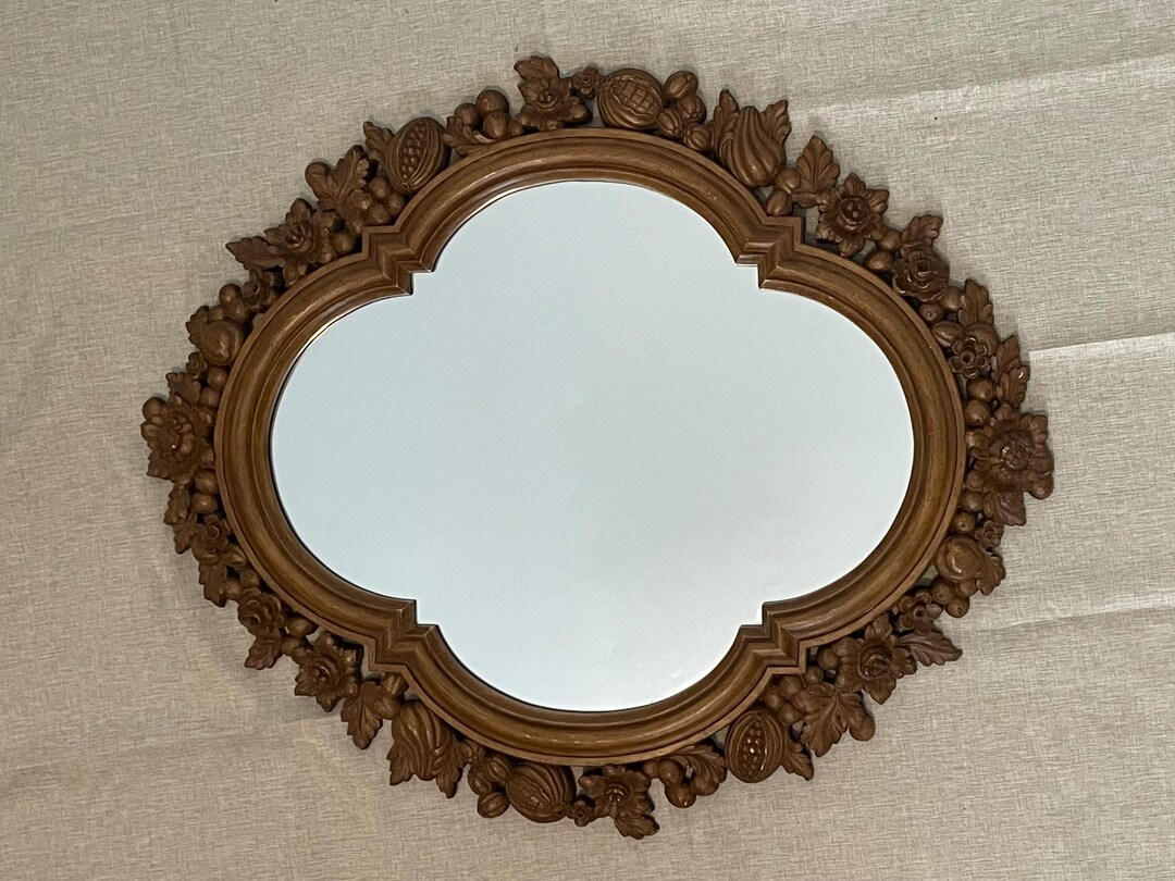 Rare Mid Century Syroco Mirror | 1960s Syroco Faux Wood Wall Mirror ...