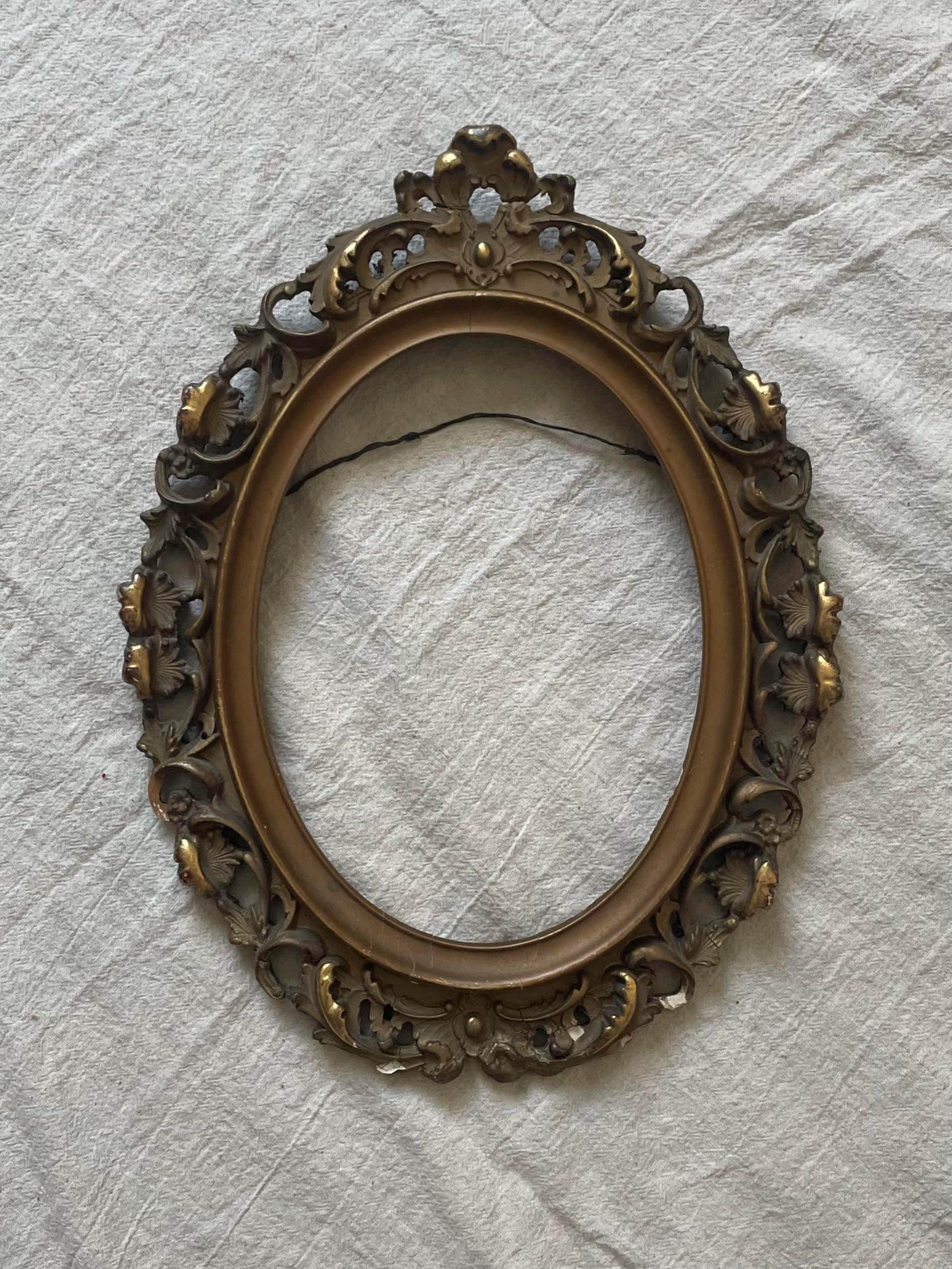 Antique Ornate Gold Frame | Vintage Oval Frame Decor | the Allium ...