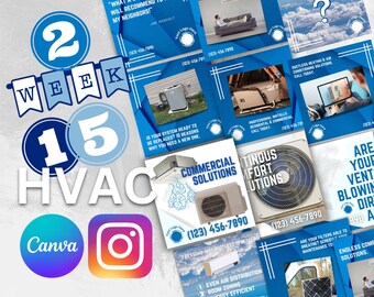 HVAC Social Media Posts for Facebook & Instagram Templates - Etsy