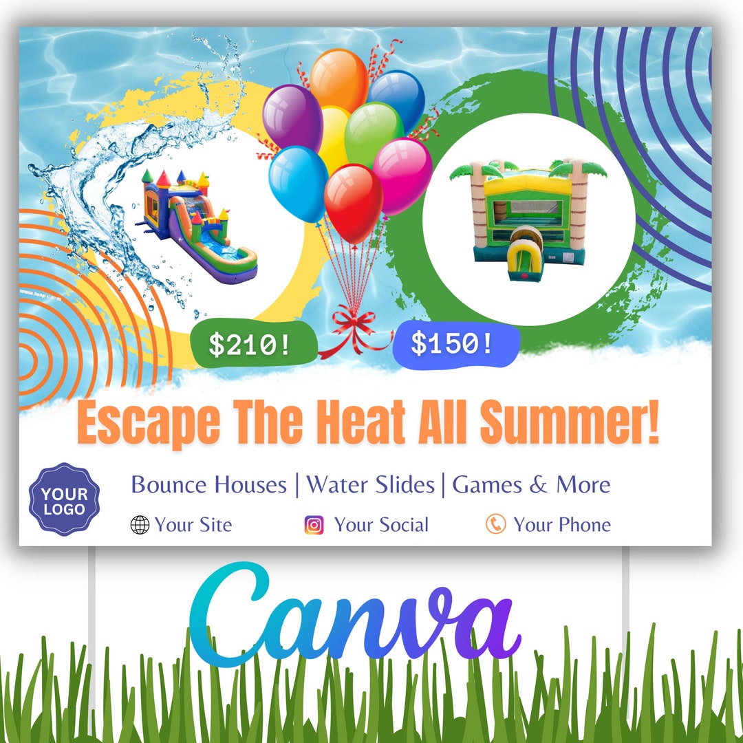 Bouncy House Yard Sign Bouncy Castle Rental Kids Bouncy - Etsy