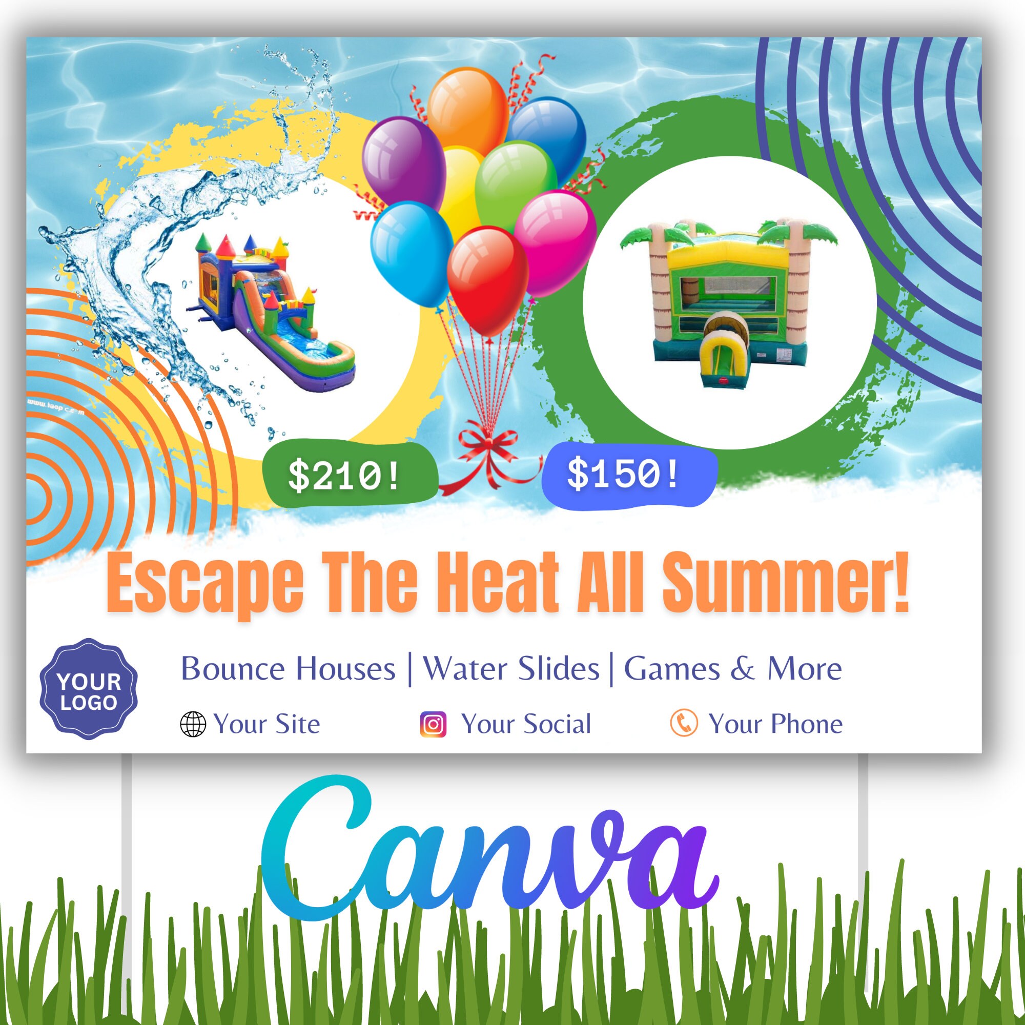 Bouncy House Yard Sign Bouncy Castle Rental Kids Bouncy - Etsy