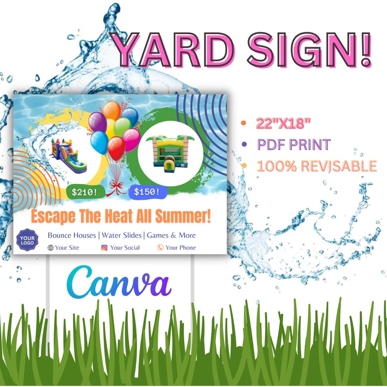 Bouncy House Yard Sign Bouncy Castle Rental Kids Bouncy - Etsy