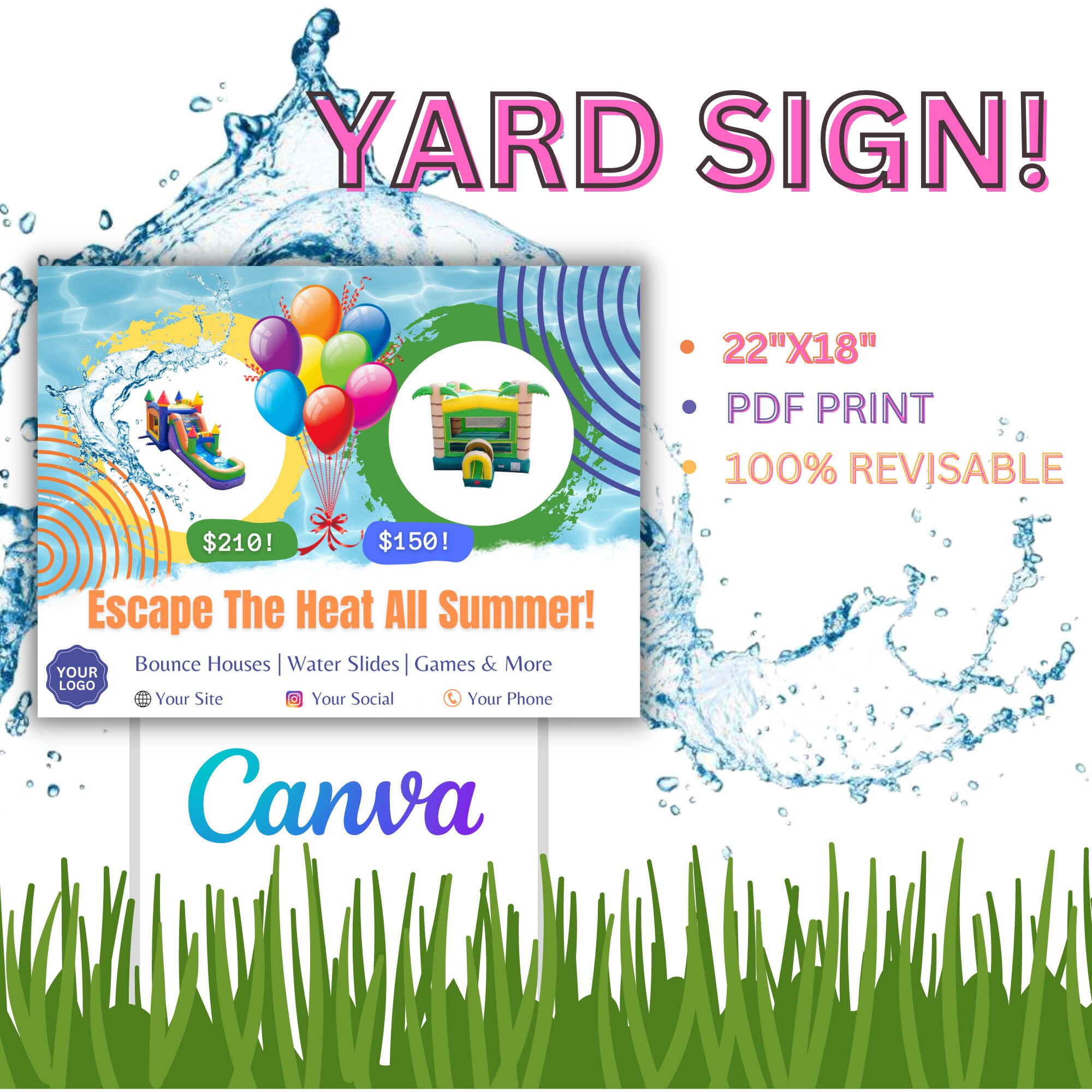 Bouncy House Yard Sign Bouncy Castle Rental Kids Bouncy - Etsy