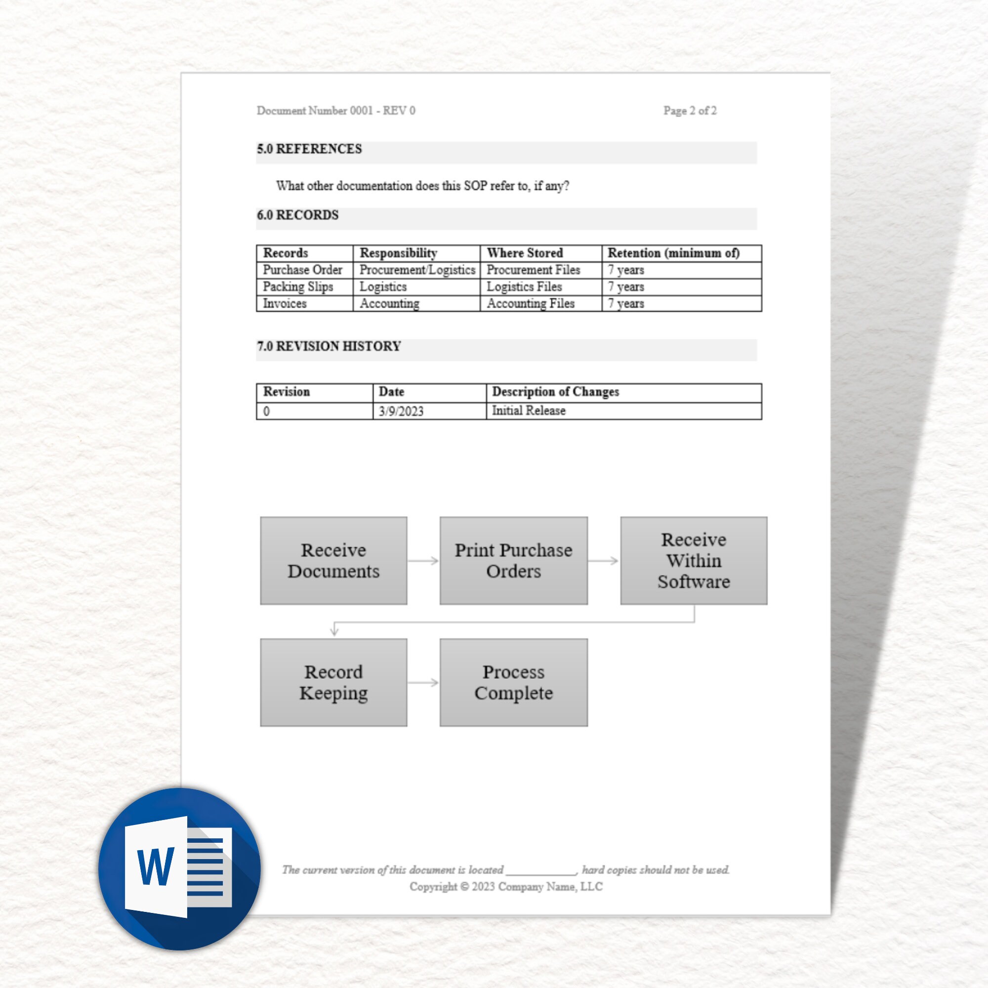 Standard Operating Procedure Template SOP Template Microsoft - Etsy