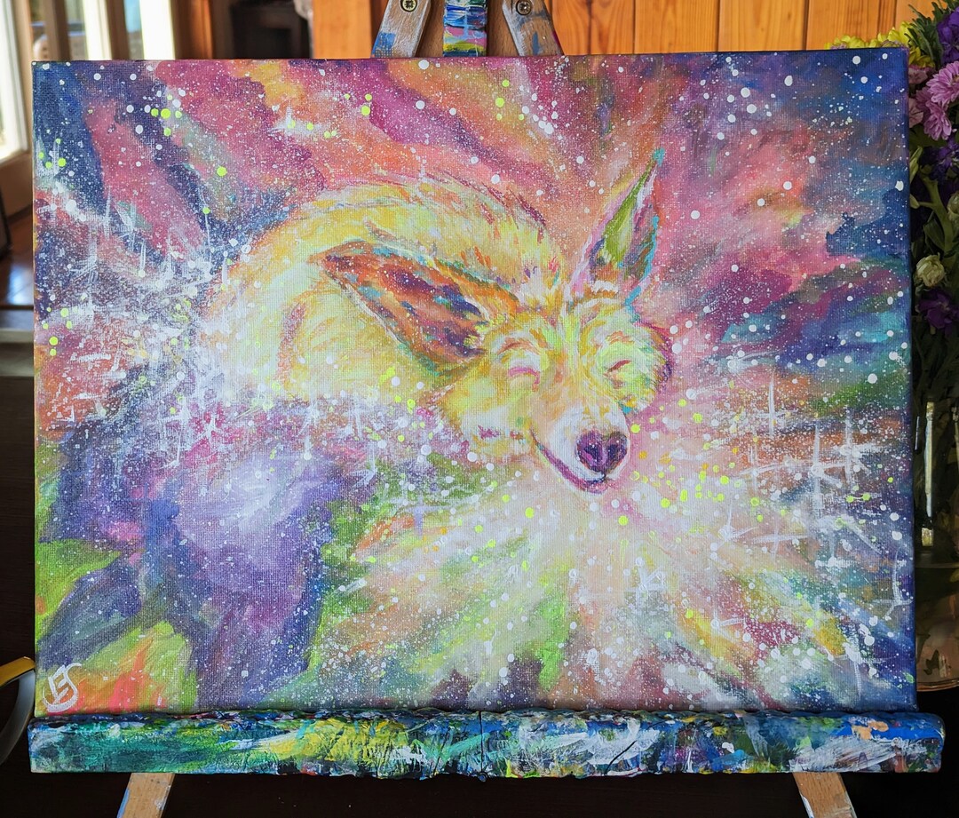 Custom Pet Portrait, Portrait From Photo, Colorful Dog Painting, Galaxy ...