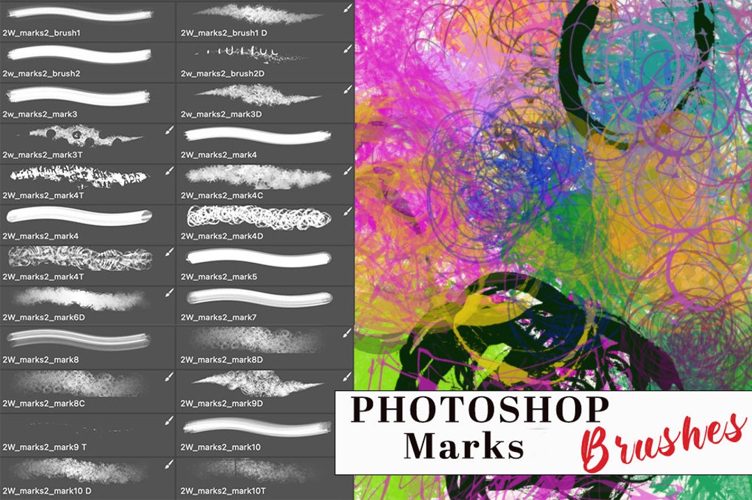 Photoshop Dynamic Brushes Marks - Etsy