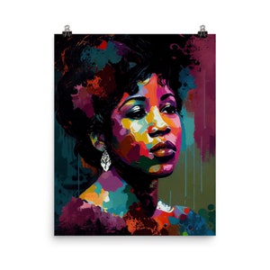 Aretha Franklin Music Legend, Printable Poster up to 16x20, Digital Art ...
