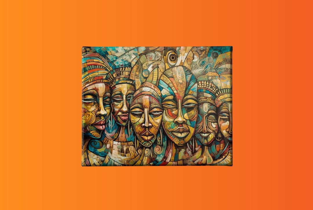 African Masks Canvas Print, Ethnic Gallery Wall Art - Etsy