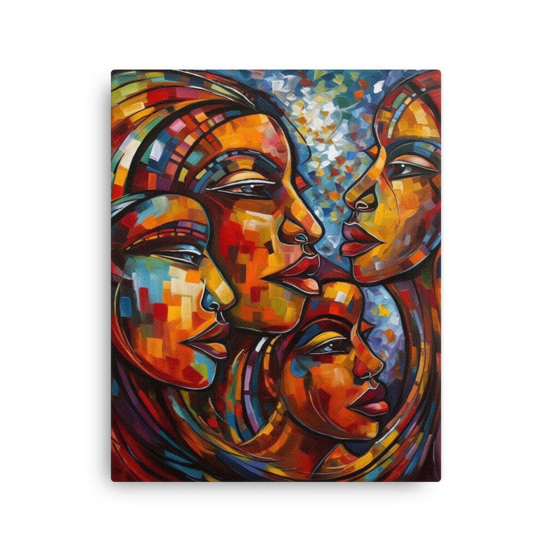 African Faces on Canvas II Abstract African Art Colorful - Etsy