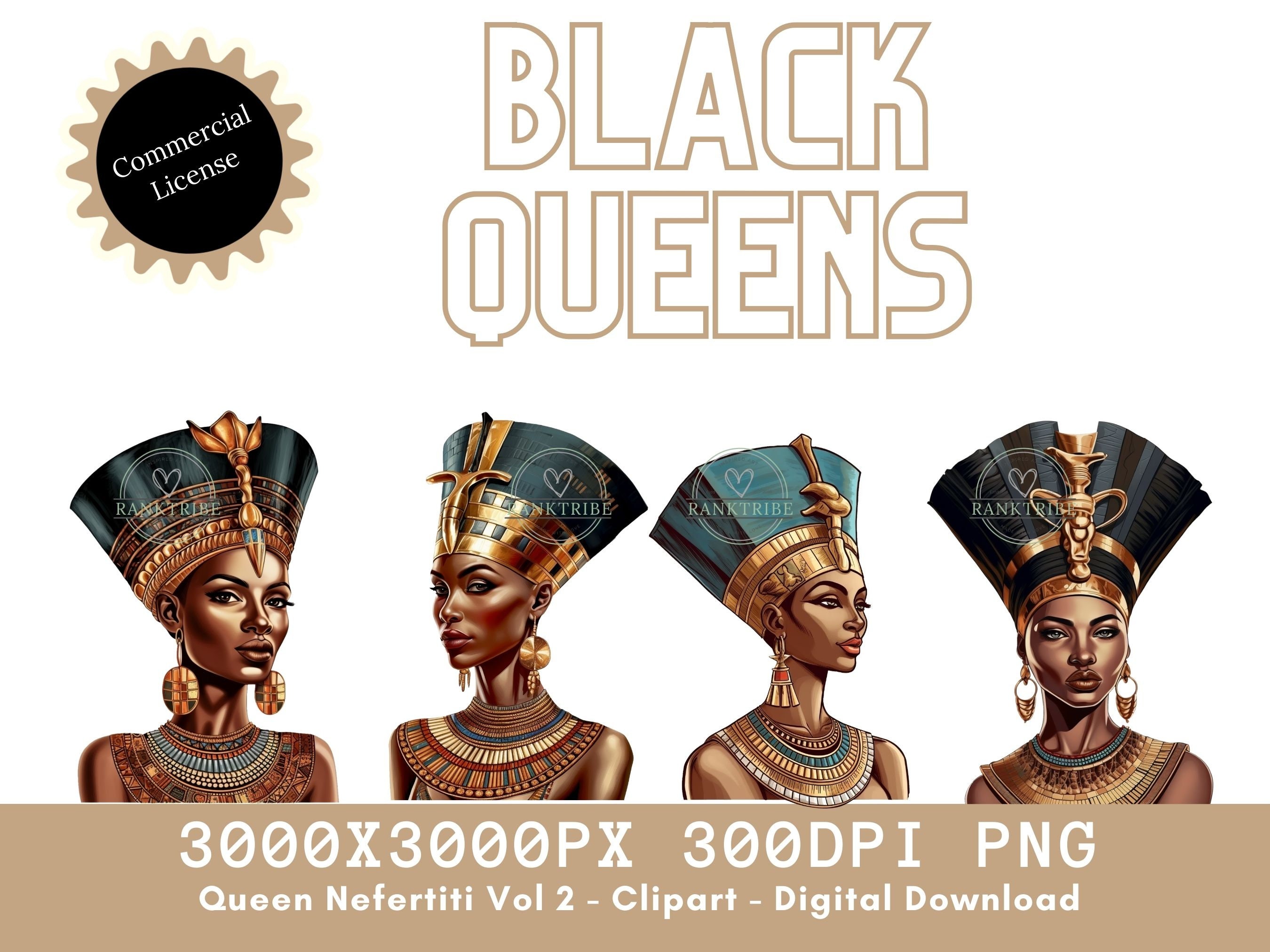 Black Queen Nefertiti Vol 2 Digital Downloads 3000x3000 300dpi - Etsy
